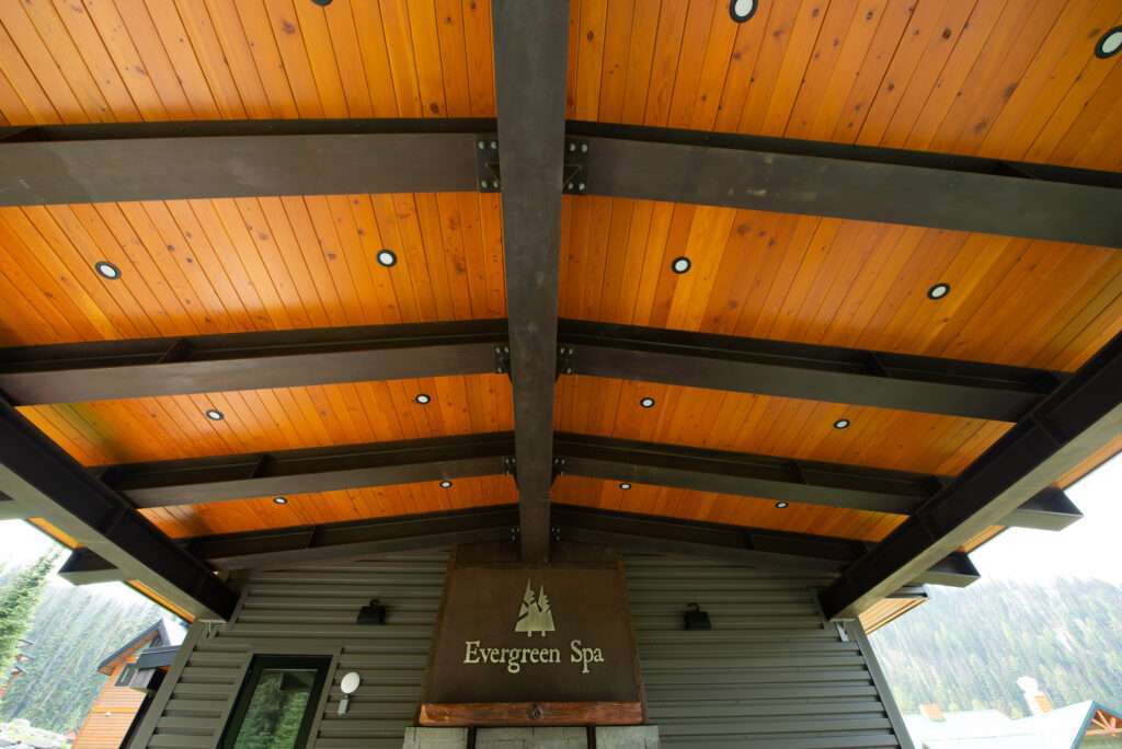 Snowwater Evergreen Spa Building - Mofab Metal Works
